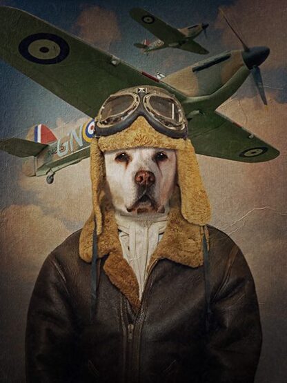 WW2 RAF Pilot Custom Pet Dog Artwork | Canvas | Prints